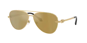 Versace Aviator Sunglasses Brown Mirror Gold