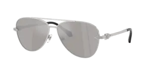 Versace Aviator Sunglasses - Light Grey Mirror Silver 80