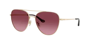 COACH Full Rim Aviator Sunglasses Merlot Gradient