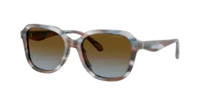 COACH Striated Redwood And Maple Frame Sunglasses - Brown Blue Gradient