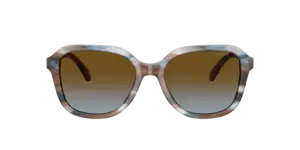 COACH Striated Redwood And Maple Frame Sunglasses - Brown Blue Gradient