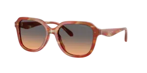 COACH Striated Redwood And Maple Frame Sunglasses - Smokey Peach Gradient