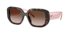 Tory Burch Full Rim Square Frame Sunglasses - Gradient Brown