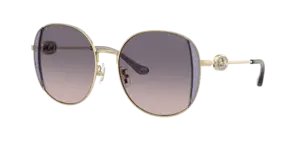 COACH Round Frame Sunglasses - Lilac Peach Gradient