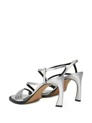 Off-White Zip Tie Loop High Heel Sandals - Silver
