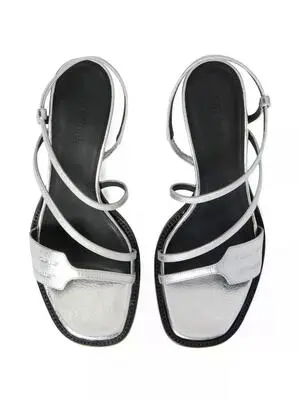 Off-White Zip Tie Loop High Heel Sandals - Silver