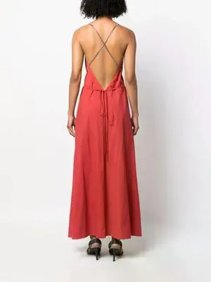 Brunello Cucinelli Open-back Cotton Maxi Dress