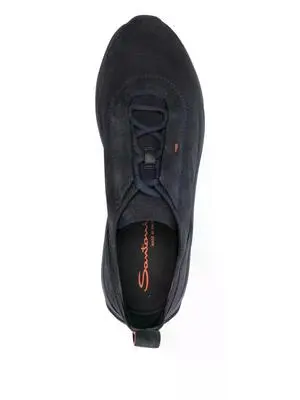 Santoni Suede Lace-up Sneakers - Blue