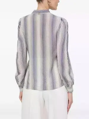 TWINSET Striped Tie-neck Blouse
