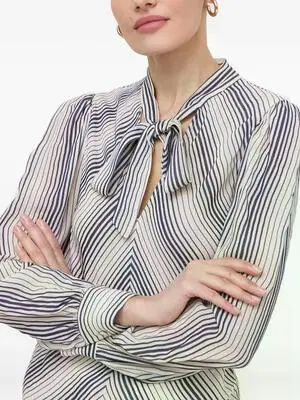 TWINSET Striped Tie-neck Blouse