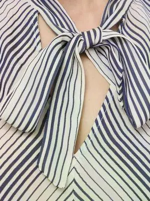 TWINSET Striped Tie-neck Blouse