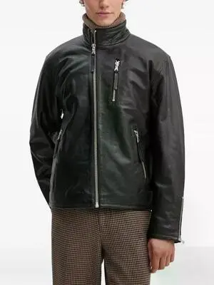 WON HUNDRED Zip-pockets Leather Jacket