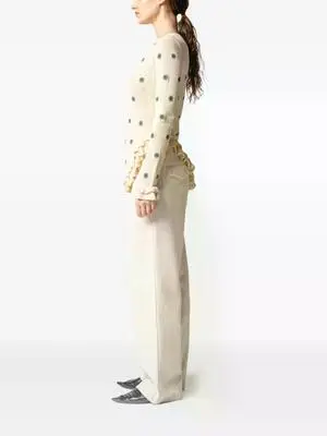 MULLER OF YOSHIOKUBO Floral Ruffled Top - Neutrals