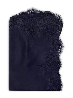 Janavi Lace-trimmed Scarf - Blue