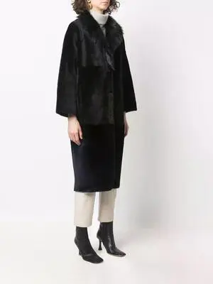 LISKA Single-breasted Shearling Coat