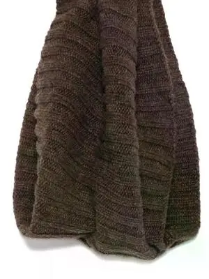 DELL'OGLIO Ribbed Scarf - Brown