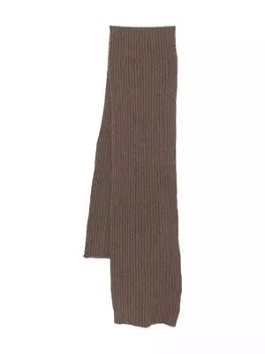 DELL'OGLIO Ribbed Scarf - Brown