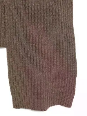 DELL'OGLIO Ribbed Scarf - Brown