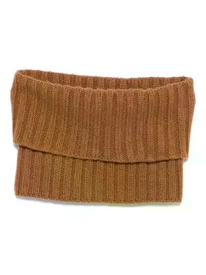 DELL'OGLIO Ribbed Scarf - Brown
