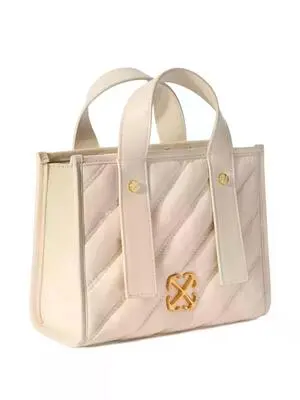 Off-White Quilted Leather Tote Bag