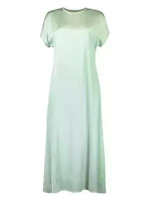 Peserico Cap-sleeve A-line Satin Dress - Green