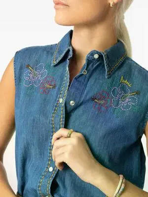 Aspesi Embroidered Sleeveless Shirt