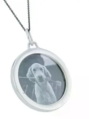 Monica Rich Kosann Round Mosaic Half Locket Necklace