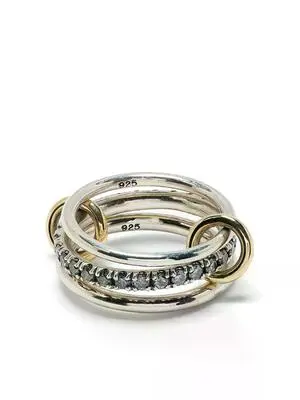 SPINELLI KILCOLLIN Petunia Diamond Three-link Ring