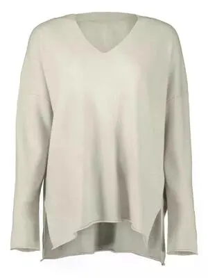 ALLUDE V-neck Side-split Sweater