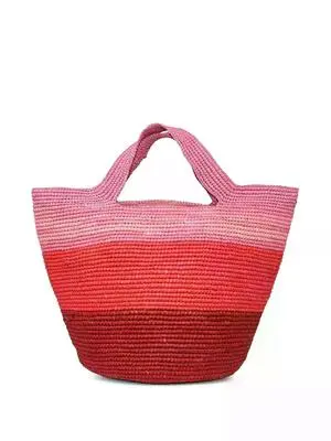 SENSI STUDIO Striped Woven Tote Bag