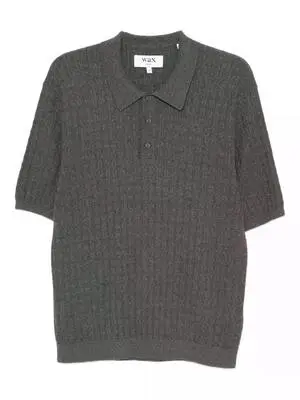 WAX LONDON Diamond Stripe Knitted Polo Shirt