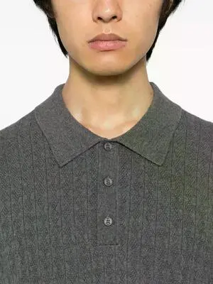 WAX LONDON Diamond Stripe Knitted Polo Shirt