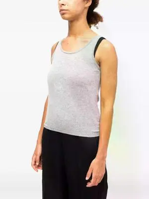 LA ROSE Mélange-effect Tank Top - Grey