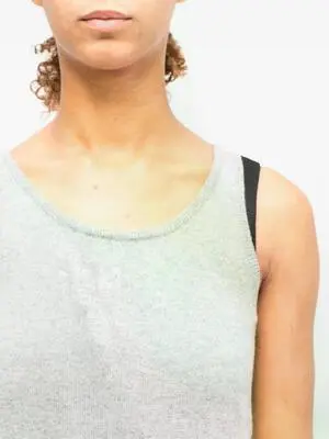 LA ROSE Mélange-effect Tank Top - Grey