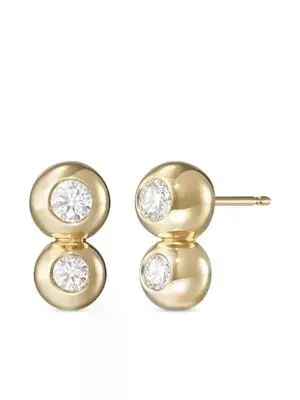 Melissa Kaye 18k Yellow Audrey Double Diamond Earrings - Gold