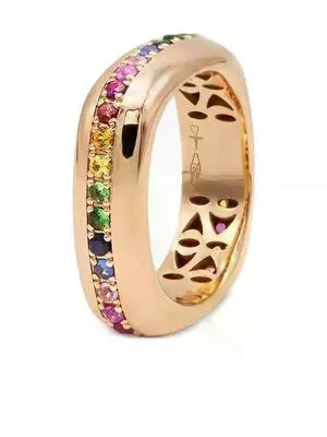 FULLORD 18k Rose Rainbow Sapphire Ring - Gold