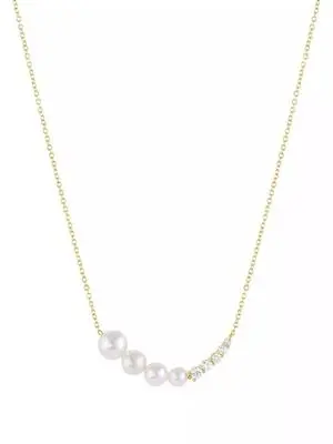 BAGGINS 18k Yellow Akoya Pearl And Diamond Necklace - Gold