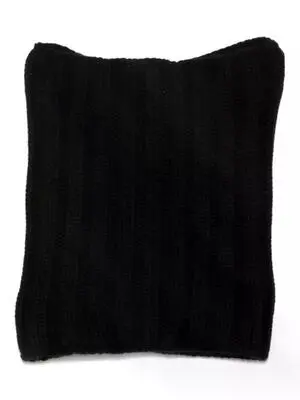 DELL'OGLIO Ribbed Scarf - Black