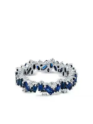 SUZANNE KALAN 18k White Gold Diamond And Sapphire Eternity Ring - Silver