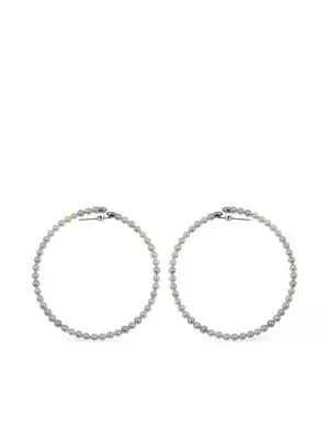 BAGGINS 14k Gold Akoya Pearl Hoop Earrings - White
