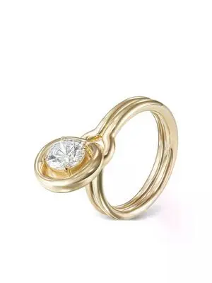 Melissa Kaye 18k Yellow Rocky Diamond Ring - Gold