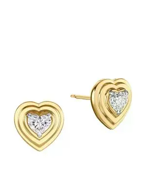 Phillips House 18k Yellow Heart Stories Diamond Earrings - Gold