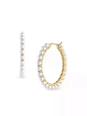 BAGGINS Pearl Hoop Earrings - Neutrals