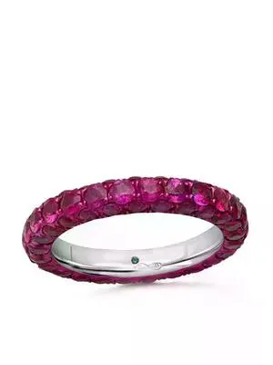 GRAZIELA 18k White Gold And Ruby Ring - Silver