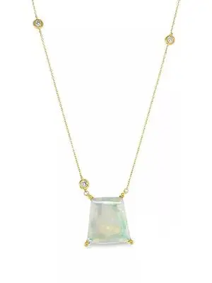 LISA NIK 18k Yellow Australian Opal And Diamond Necklace - Gold