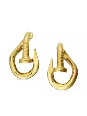 David Webb Bent Nail Earrings - Gold