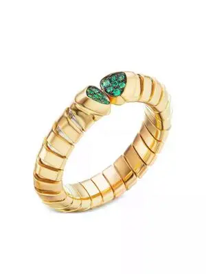 Marina B 18k Yellow Trisolina Emerald Ring - Gold