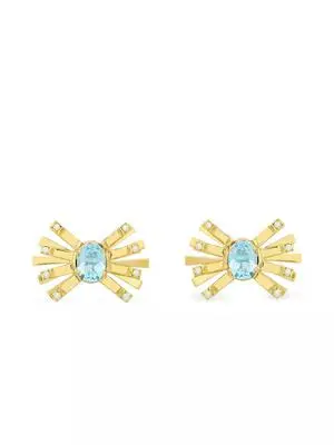 CAROL KAUFFMANN 18k Yellow Farfalle Diamond And Topaz Earrings - Gold