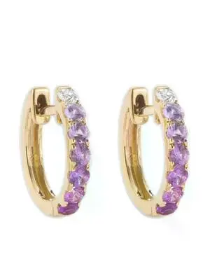 Robinson Pelham 14k Yellow Pink Sapphire And Diamond Hoop Earrings - Gold