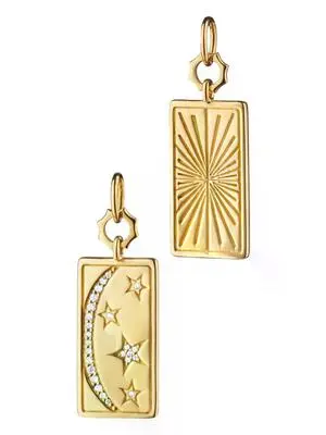 Monica Rich Kosann 18k Yellow Sun, Moon, And Stars Diamond Pendant Charm - Gold